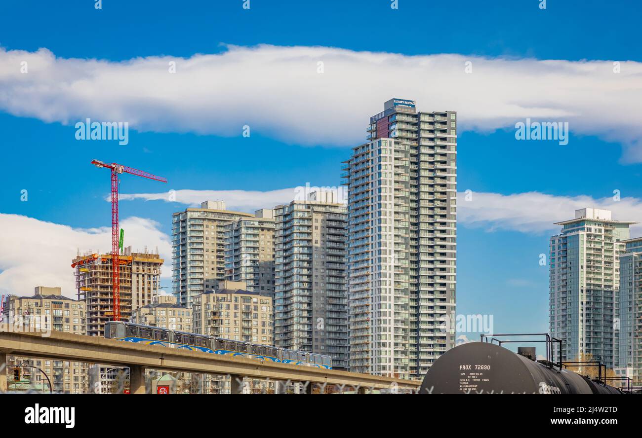 Construction of a new residential area of high-rise buildings near the ...