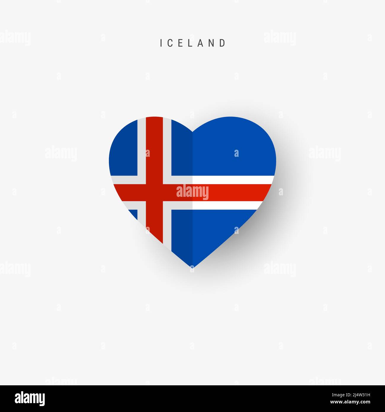 Iceland heart shaped flag. Origami paper cut Icelandic national banner ...