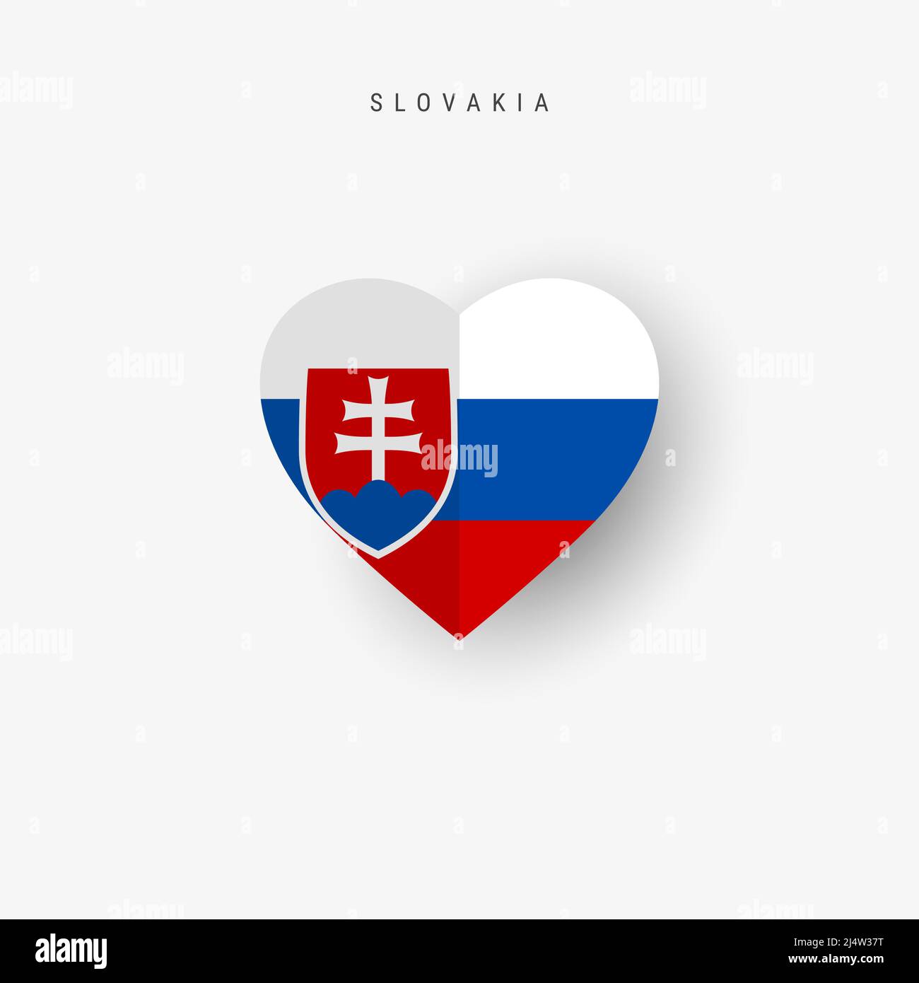 Slovakia heart shaped flag. Origami paper cut Slovak national banner ...