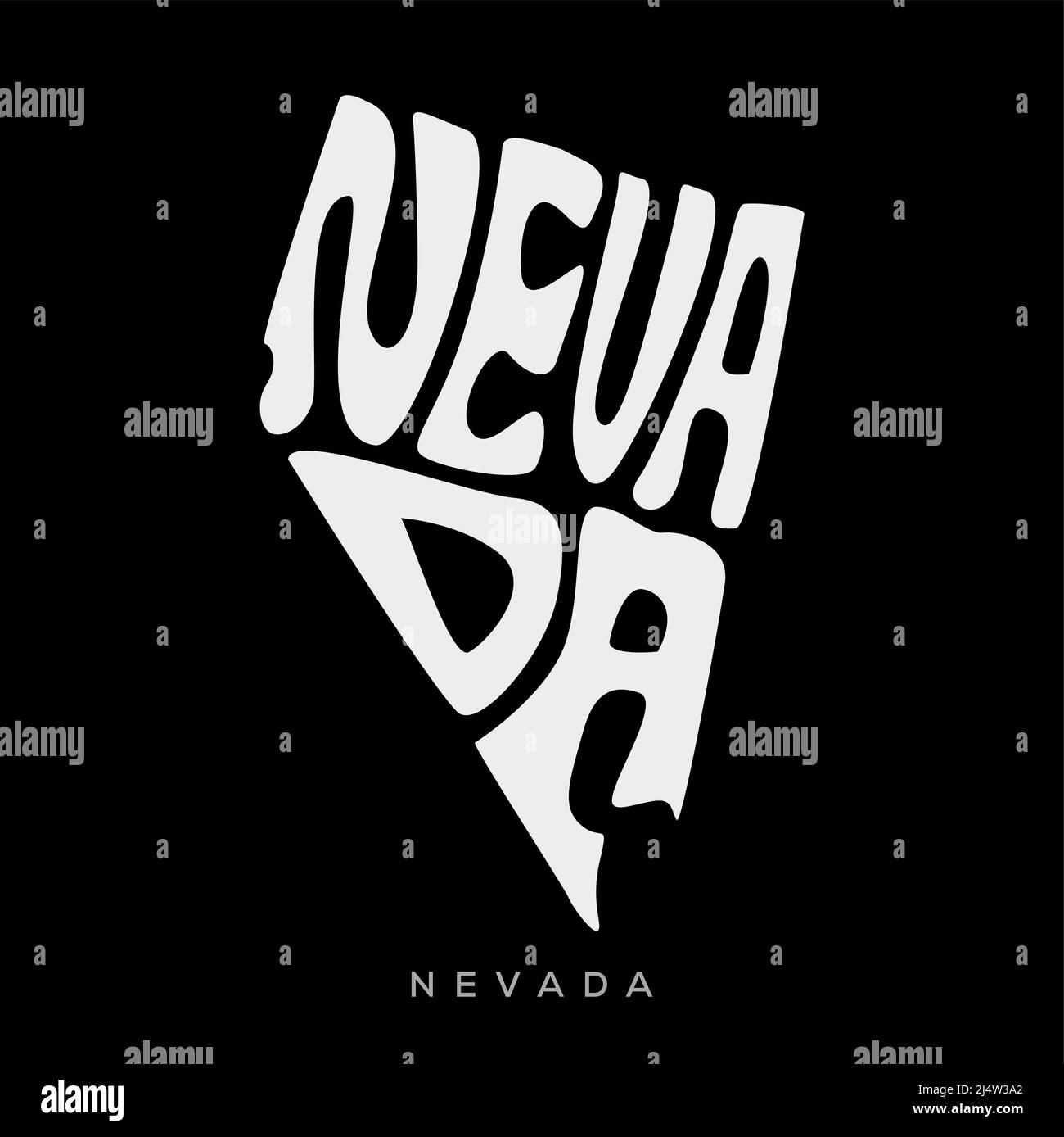 Nevada map typography. Nevada state map typography. Nevada lettering ...