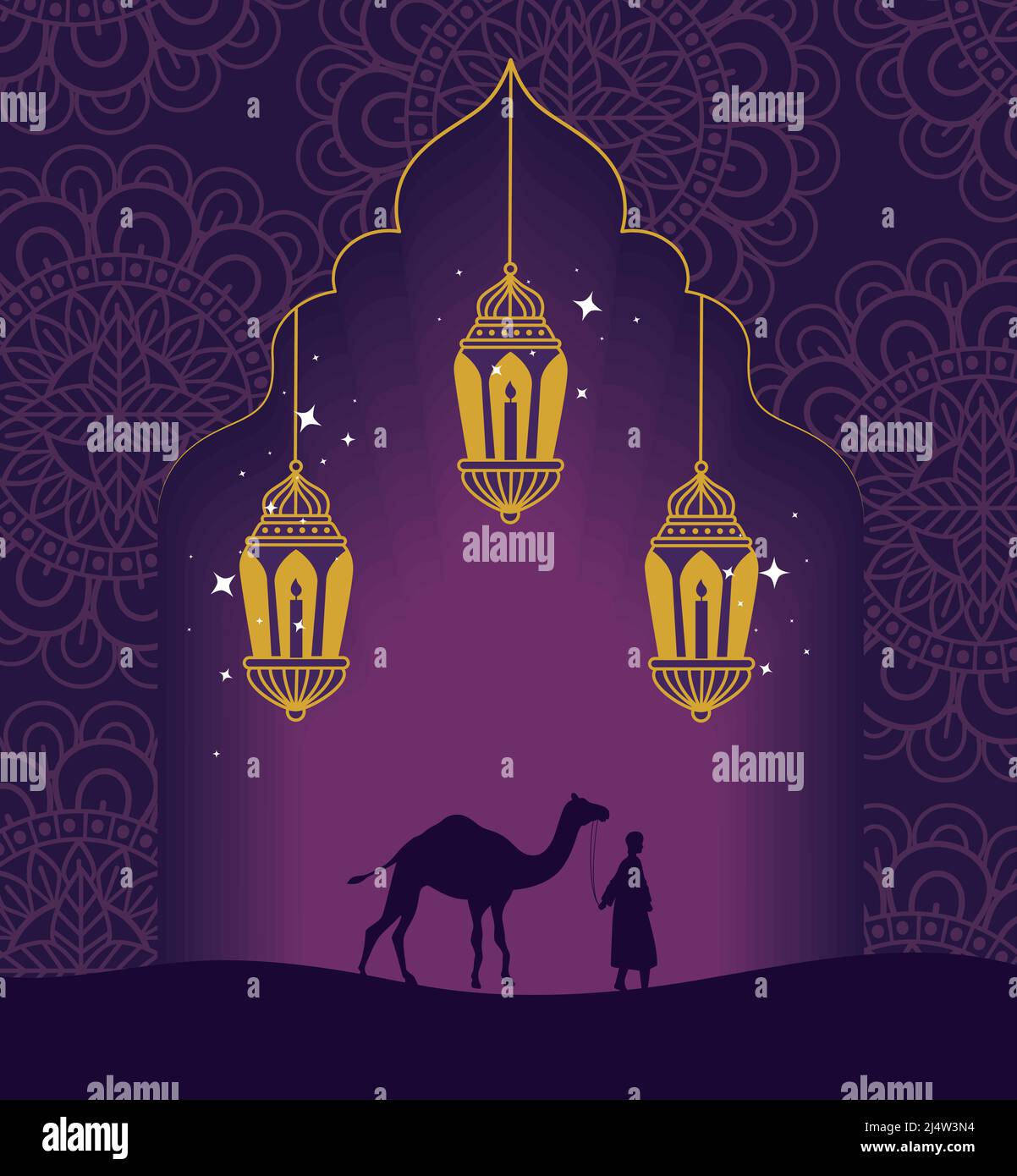 eid mubarak golden lamps Stock Vector Image & Art - Alamy