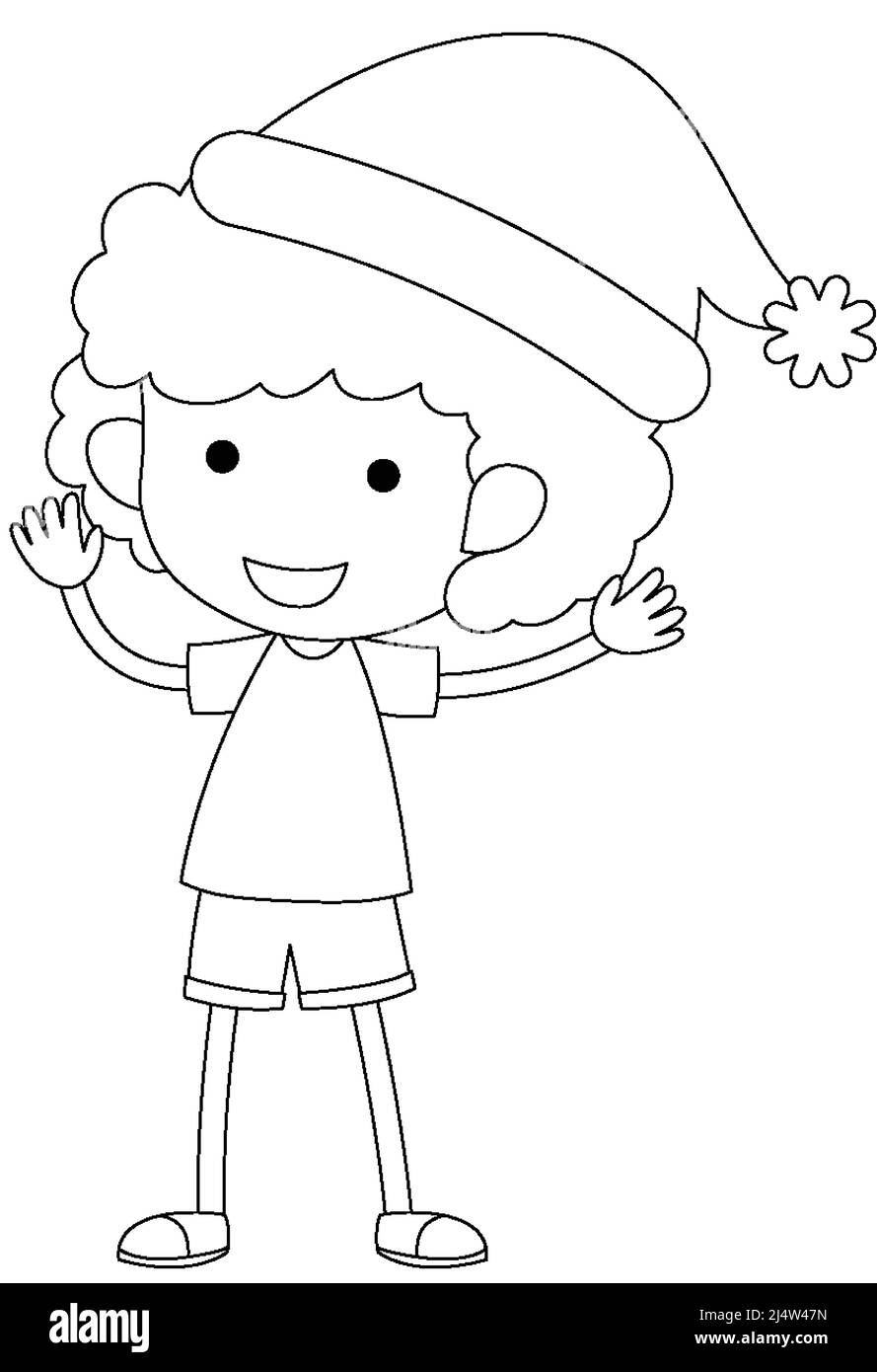 Boy doodle outline for colouring illustration Stock Vector Image & Art ...