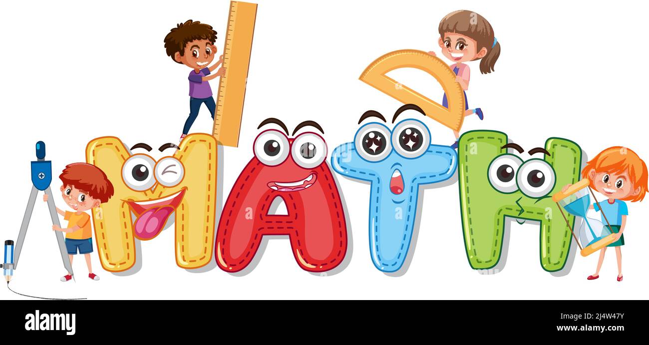 Font design for math and happy children illustration Stock Vector Image ...