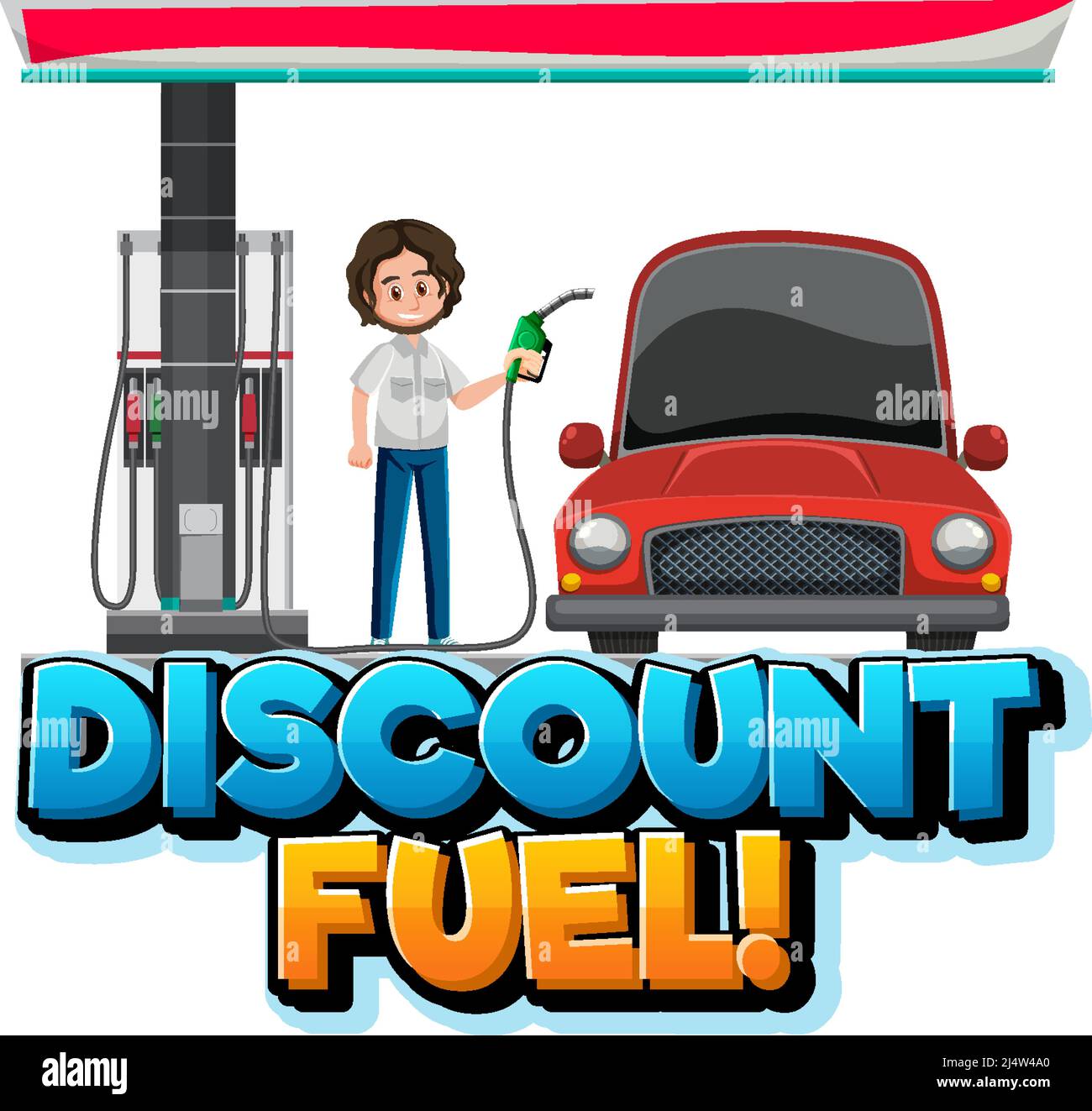 Discount fuel font logo design illustration Stock Vector Image & Art ...