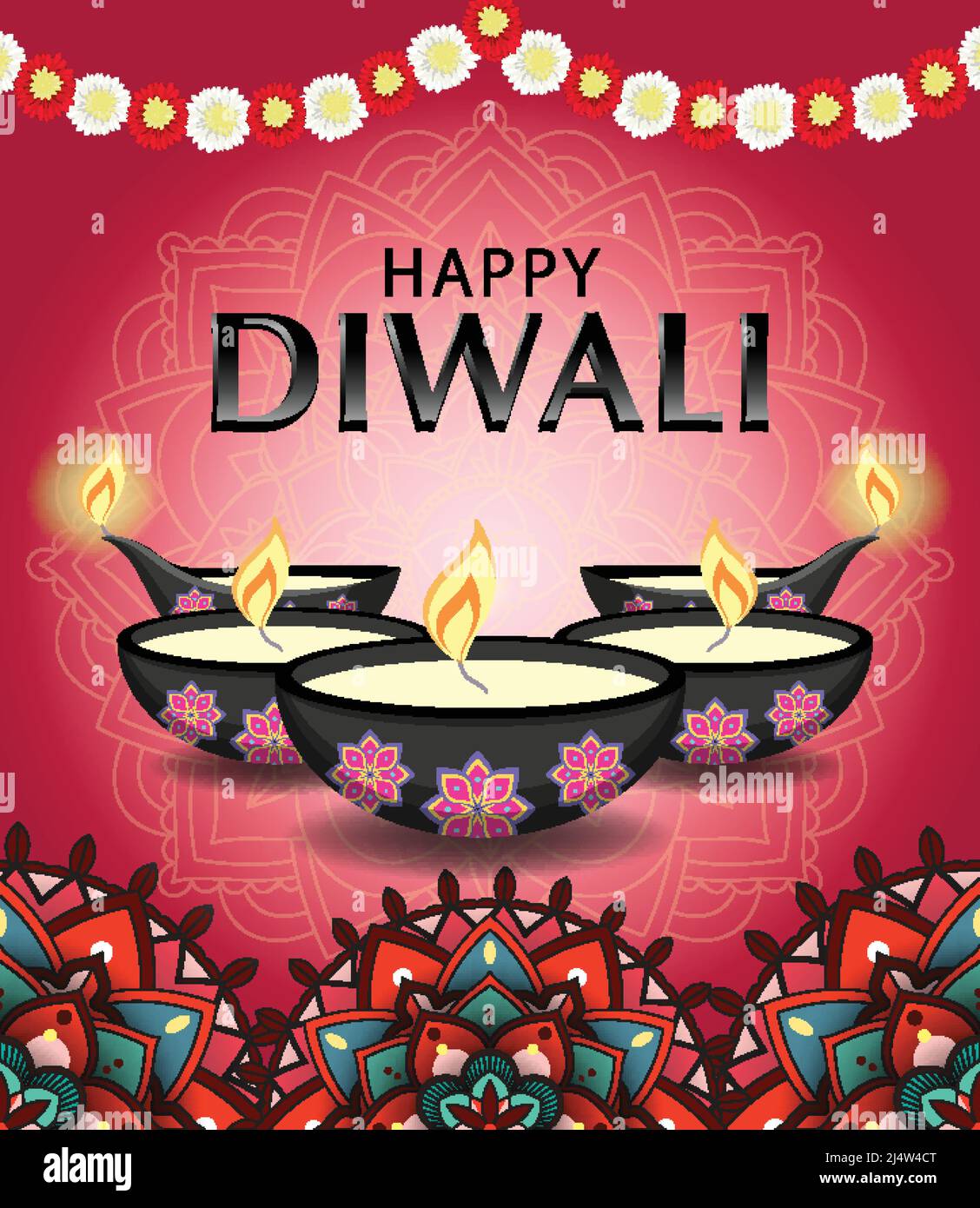 Happy Diwali Indian festival banner illustration Stock Vector Image ...
