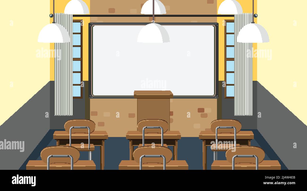 School classroom interior concept illustration Stock Vector Image & Art ...
