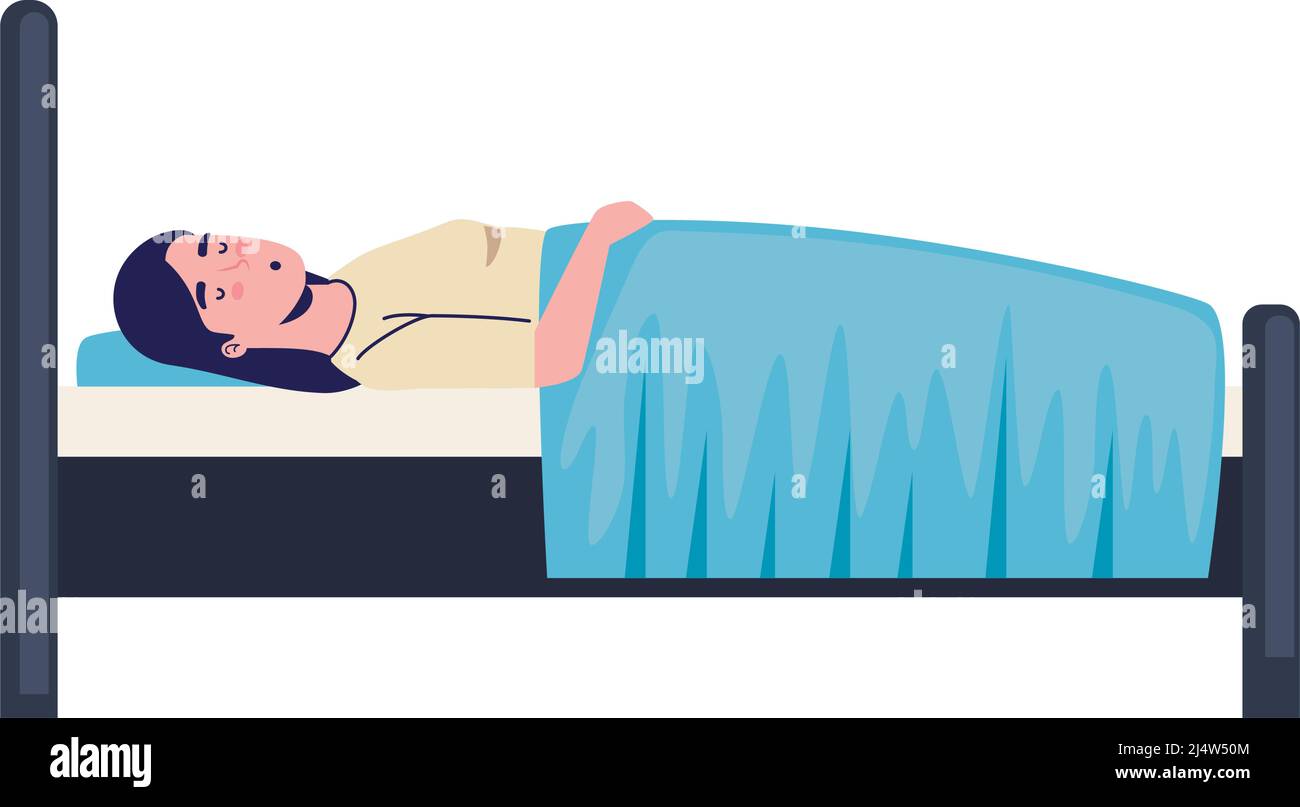 lady sleeping in bed Stock Vector Image & Art - Alamy