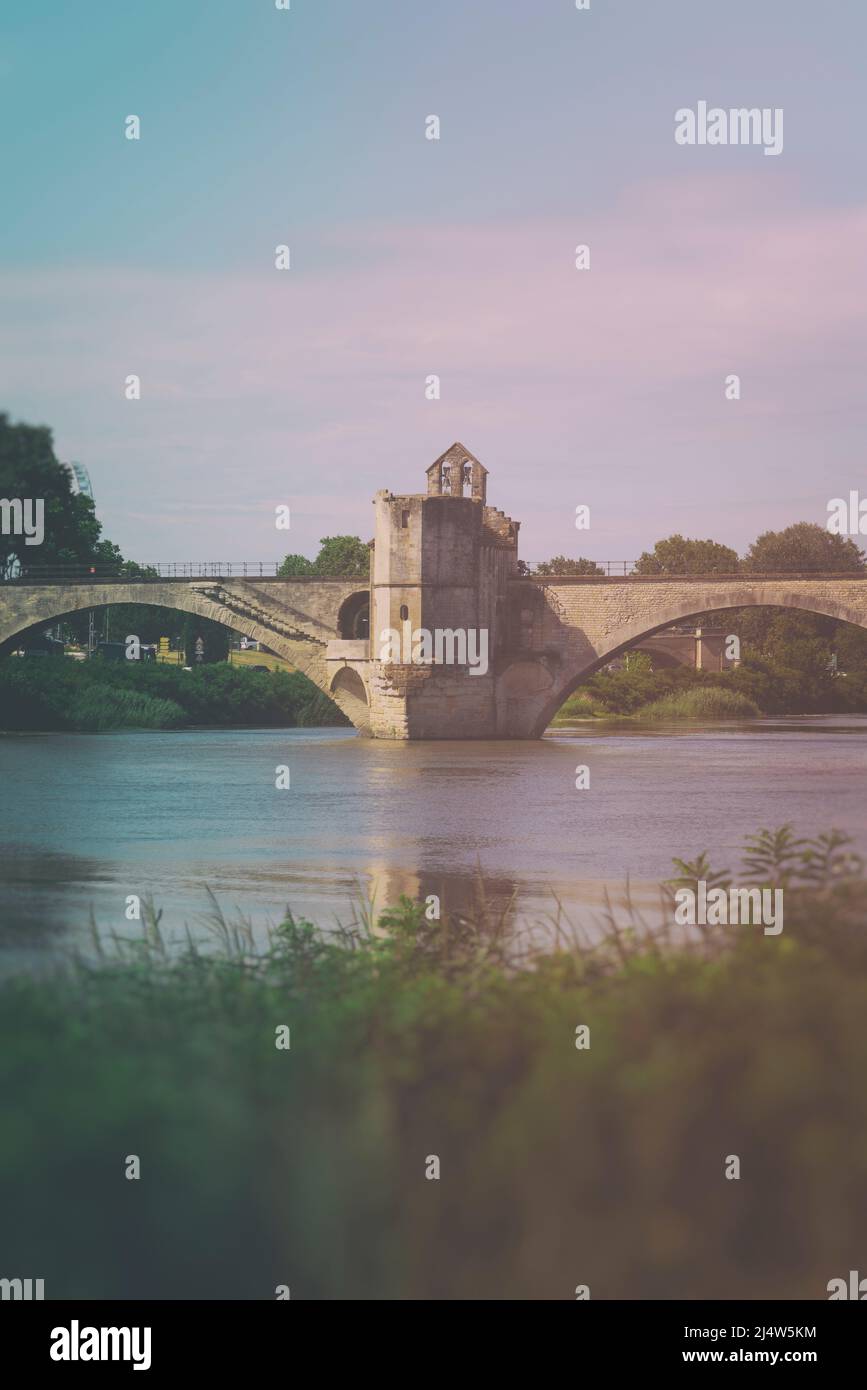 Le Pont Saint Benezet aka "Pont d'Avignon" and Saint Nicholas Chapel ...