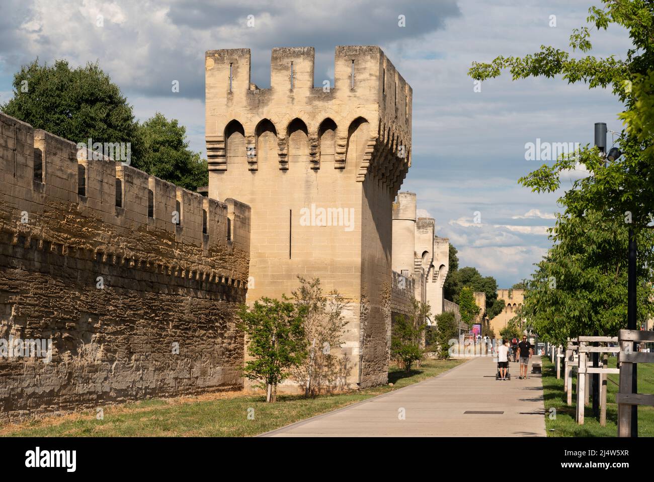 The walls of Avignon (14th century). Avignon. Vaucluse Dep. Provence ...