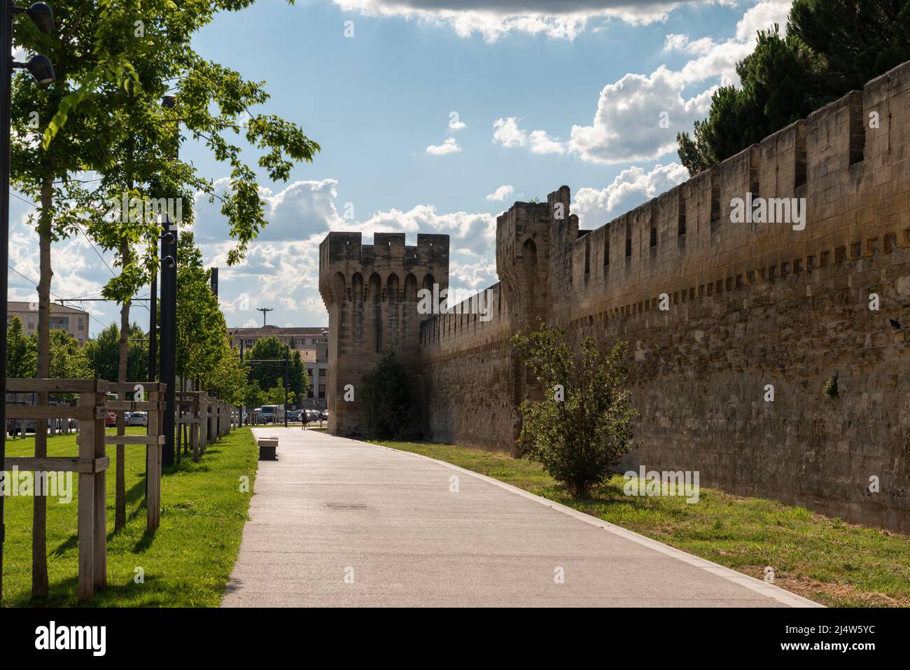 The walls of Avignon (14th century). Avignon. Vaucluse Dep. Provence ...