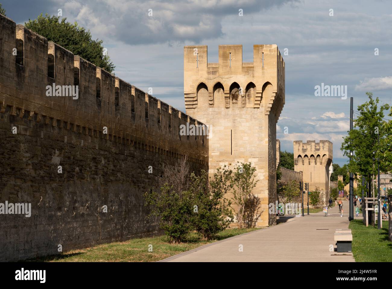 The walls of Avignon (14th century). Avignon. Vaucluse Dep. Provence ...