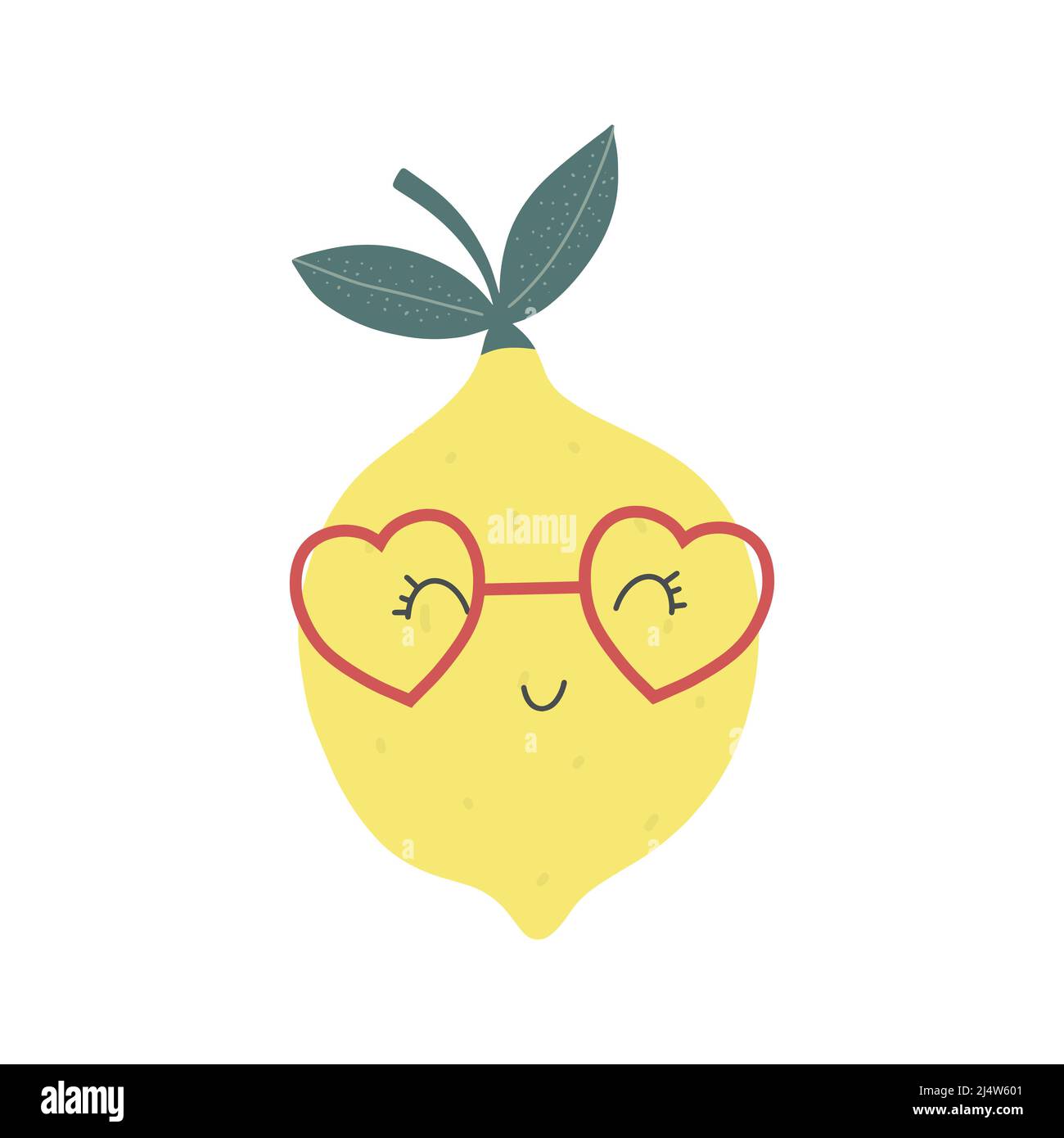 Funny lemon character with happy face. Vector cartoon illustration in ...