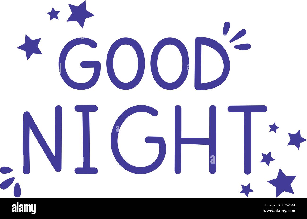 good night lettering postcard Stock Vector Image & Art - Alamy
