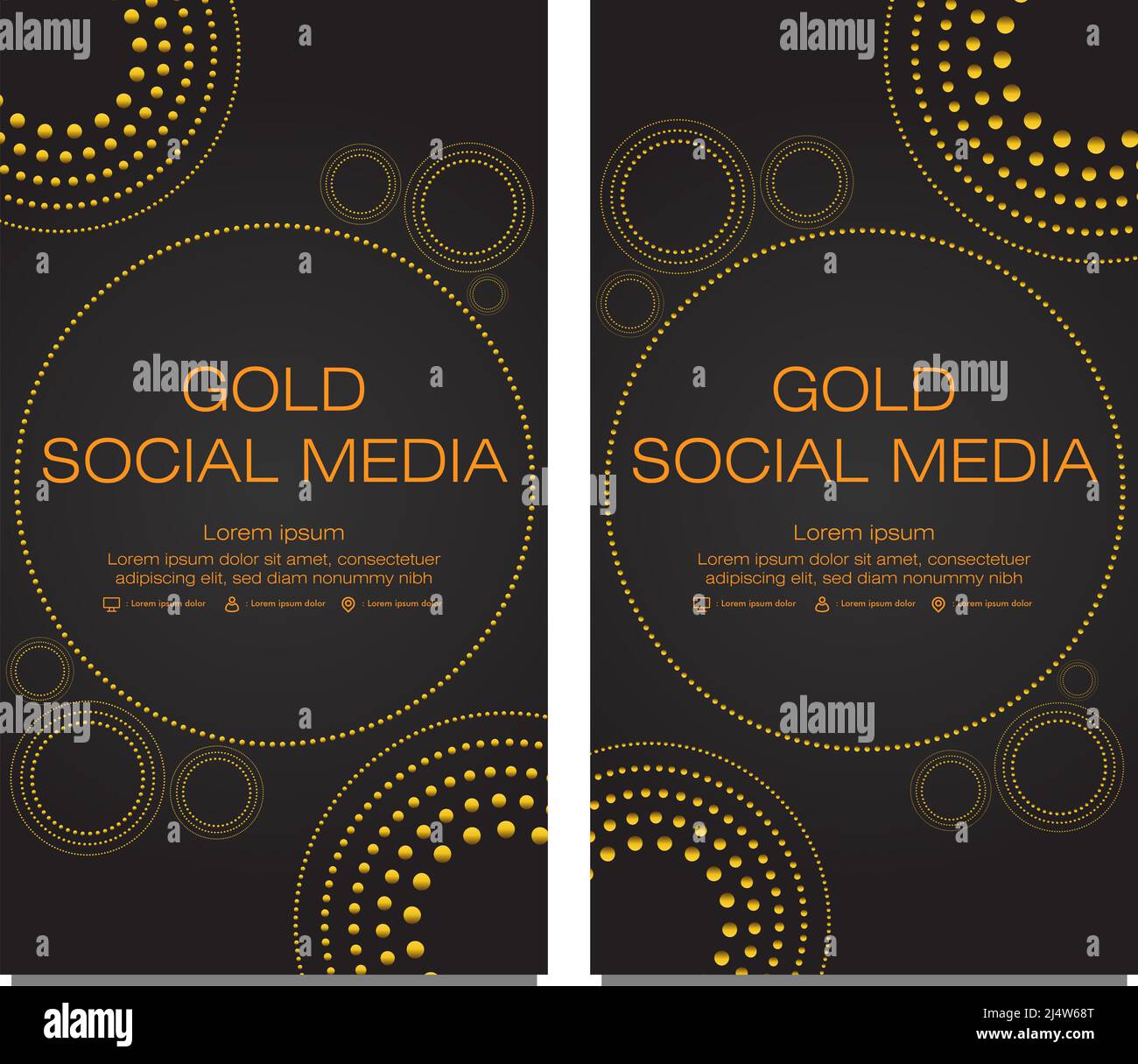 black gold social media stories template design Stock Photo - Alamy