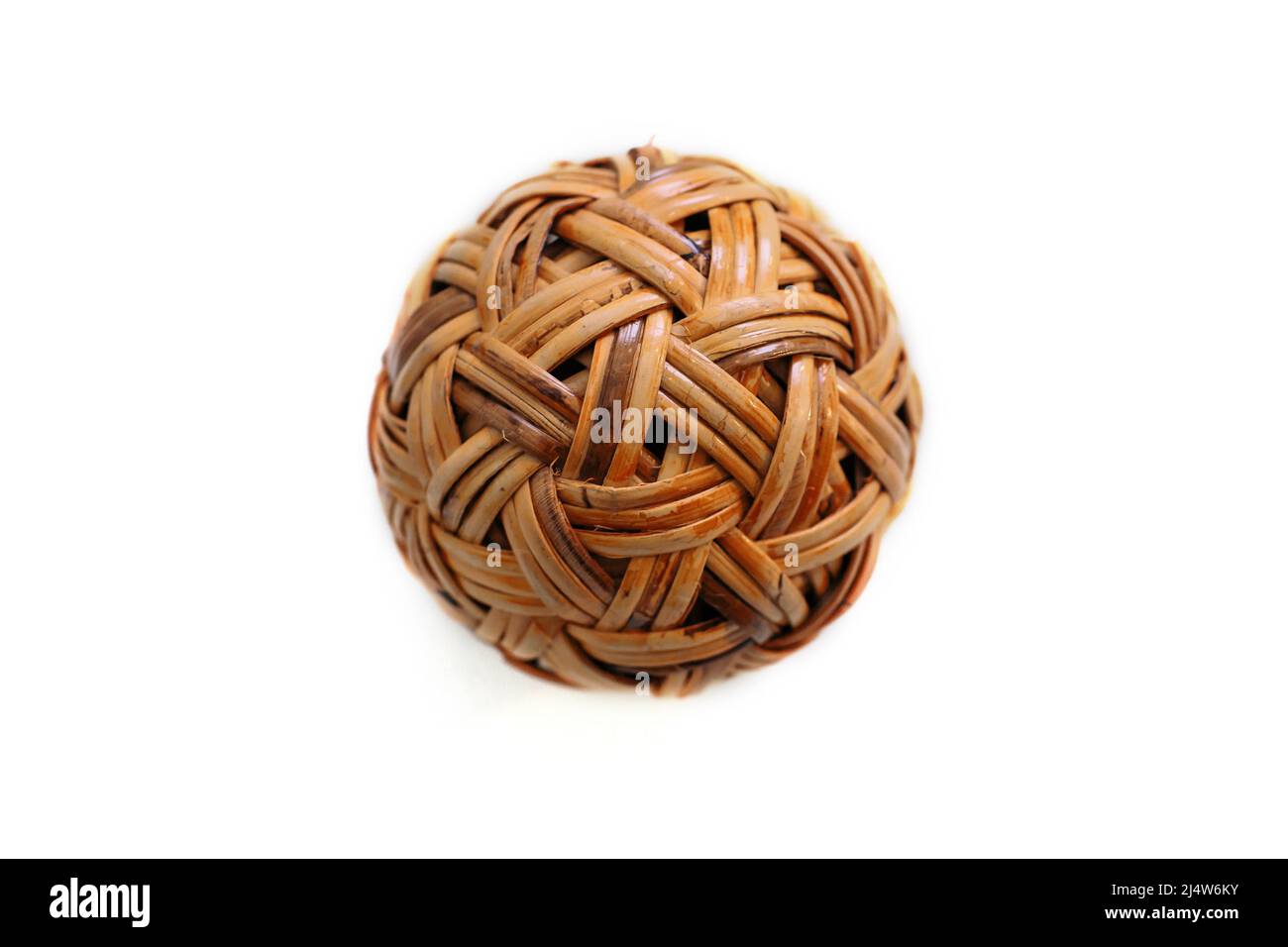 rattan ball or "takraw" with white background, popular kick sport in ...