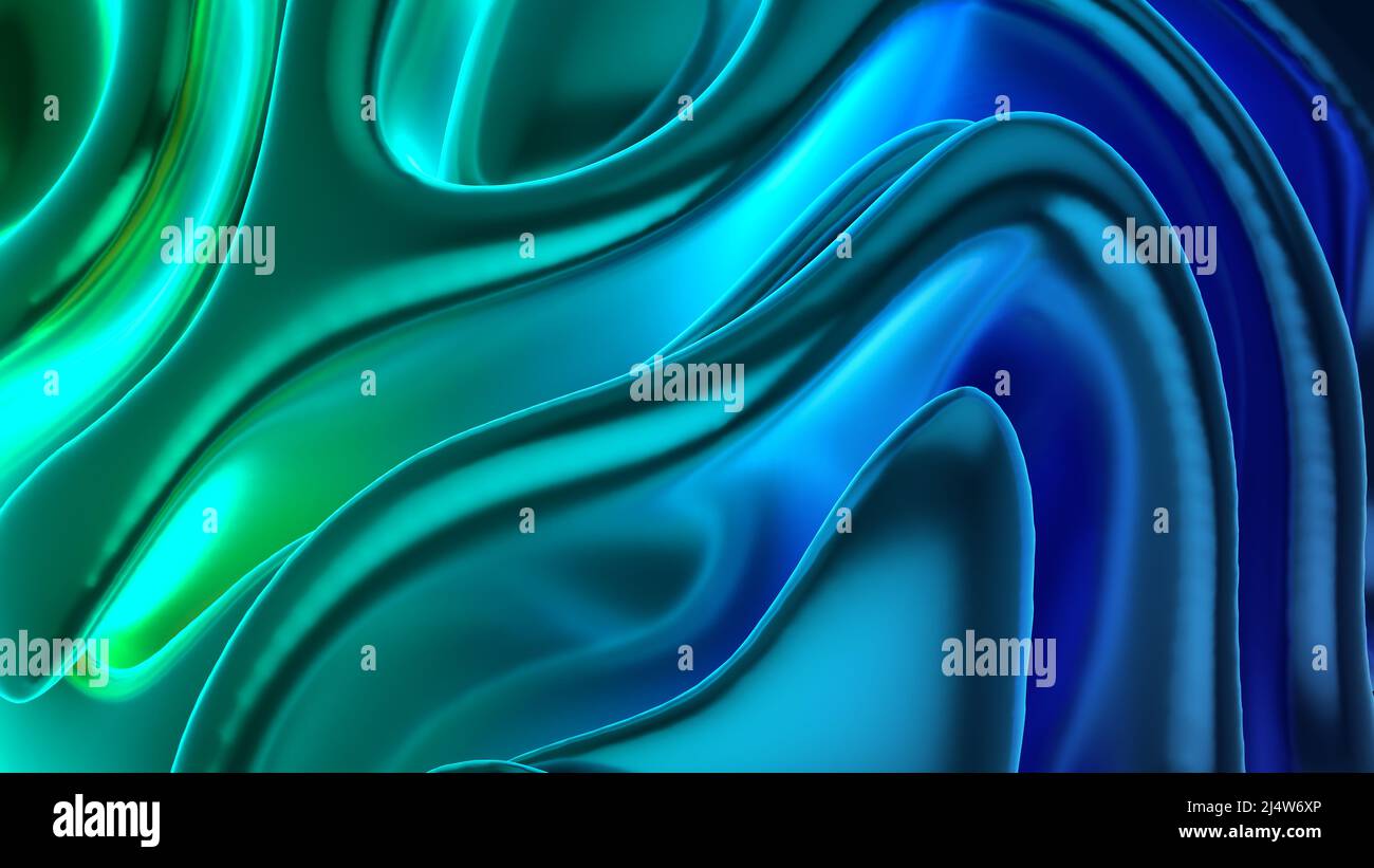 3D render of aesthetic abstract art with part of alien flowy shapes in ...