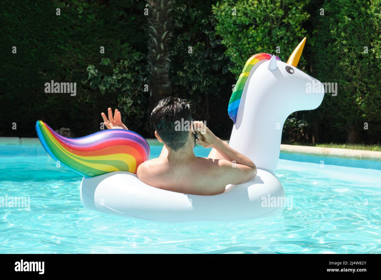 Business man swimming pool inflatable hi-res stock photography and ...
