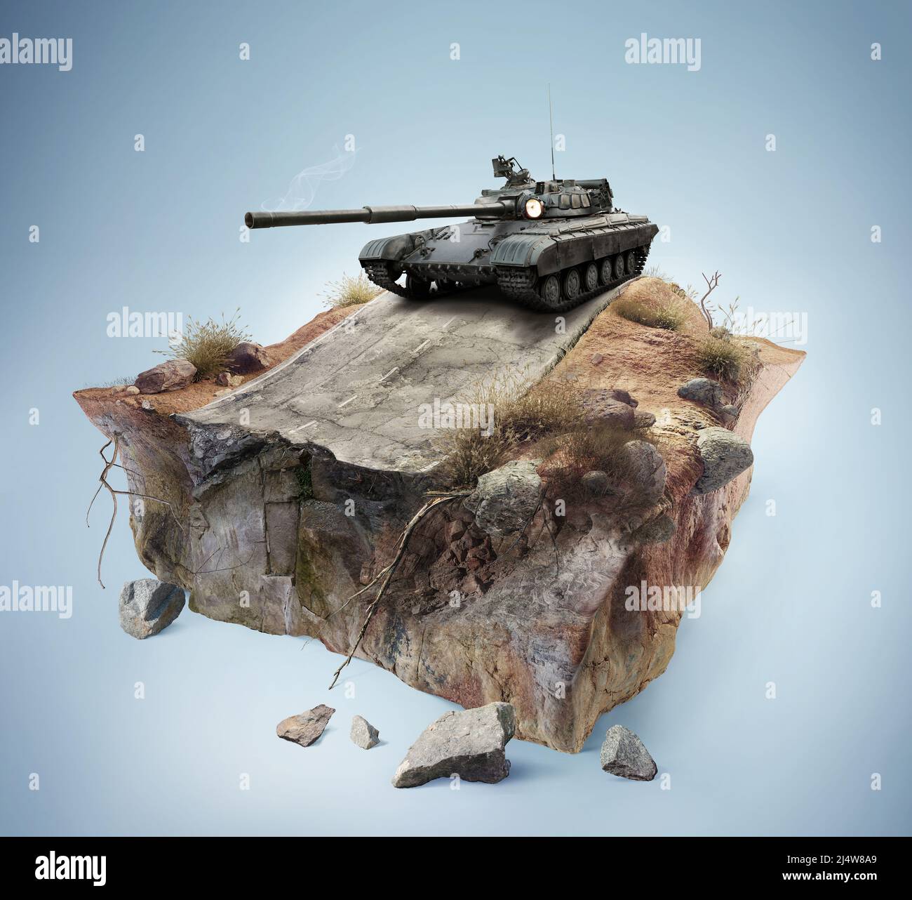 Ukrainian heavy armored tank on a section of the road Stock Photo - Alamy