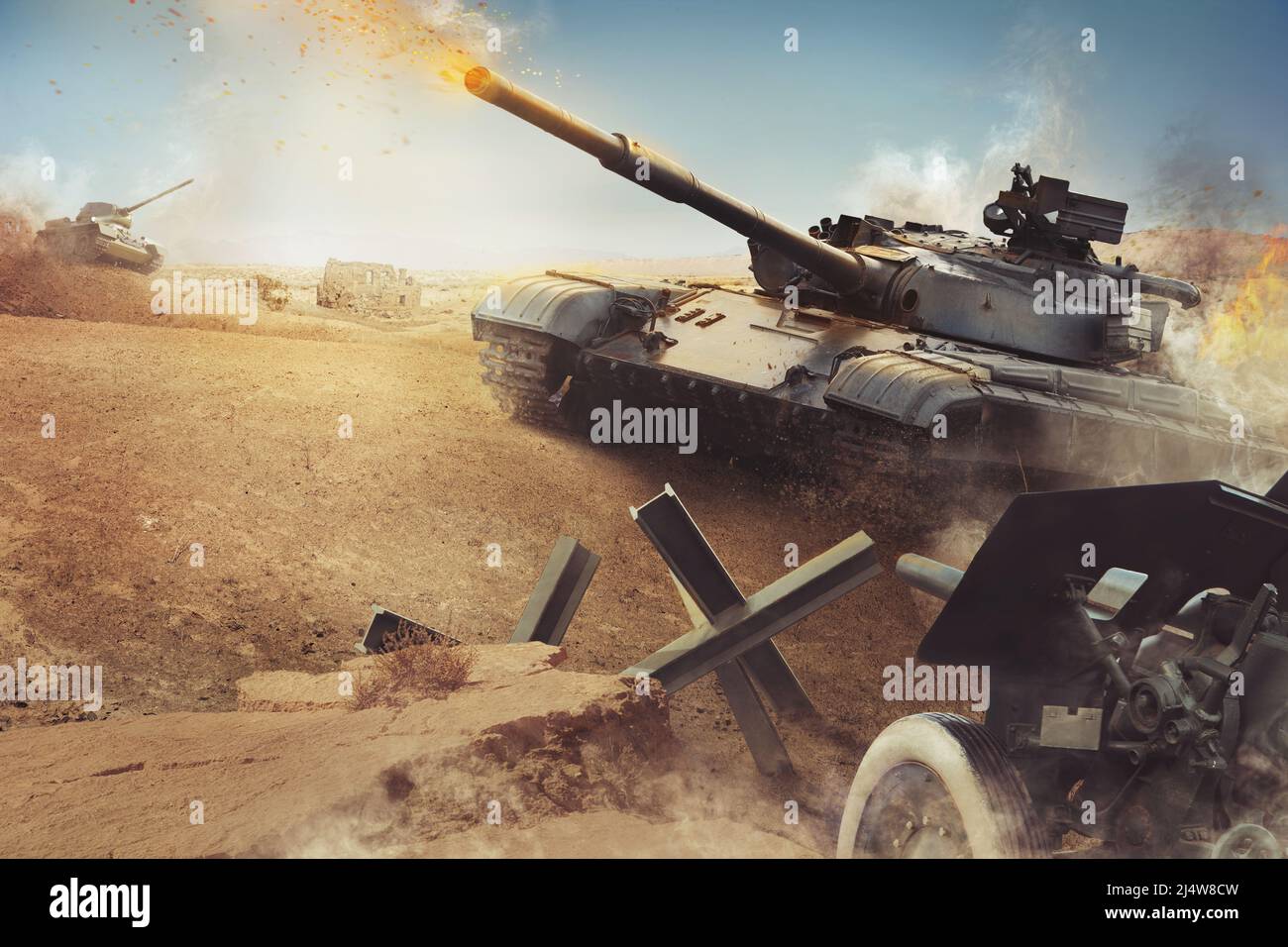 Ukrainian heavy armored tank on a section of the road Stock Photo - Alamy