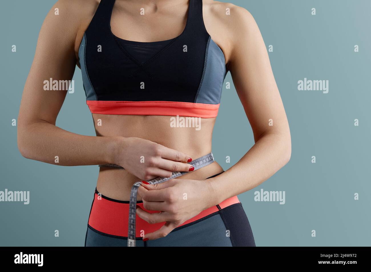 Weight loss, slim body, healthy lifestyle concept. Fit fitness girl ...