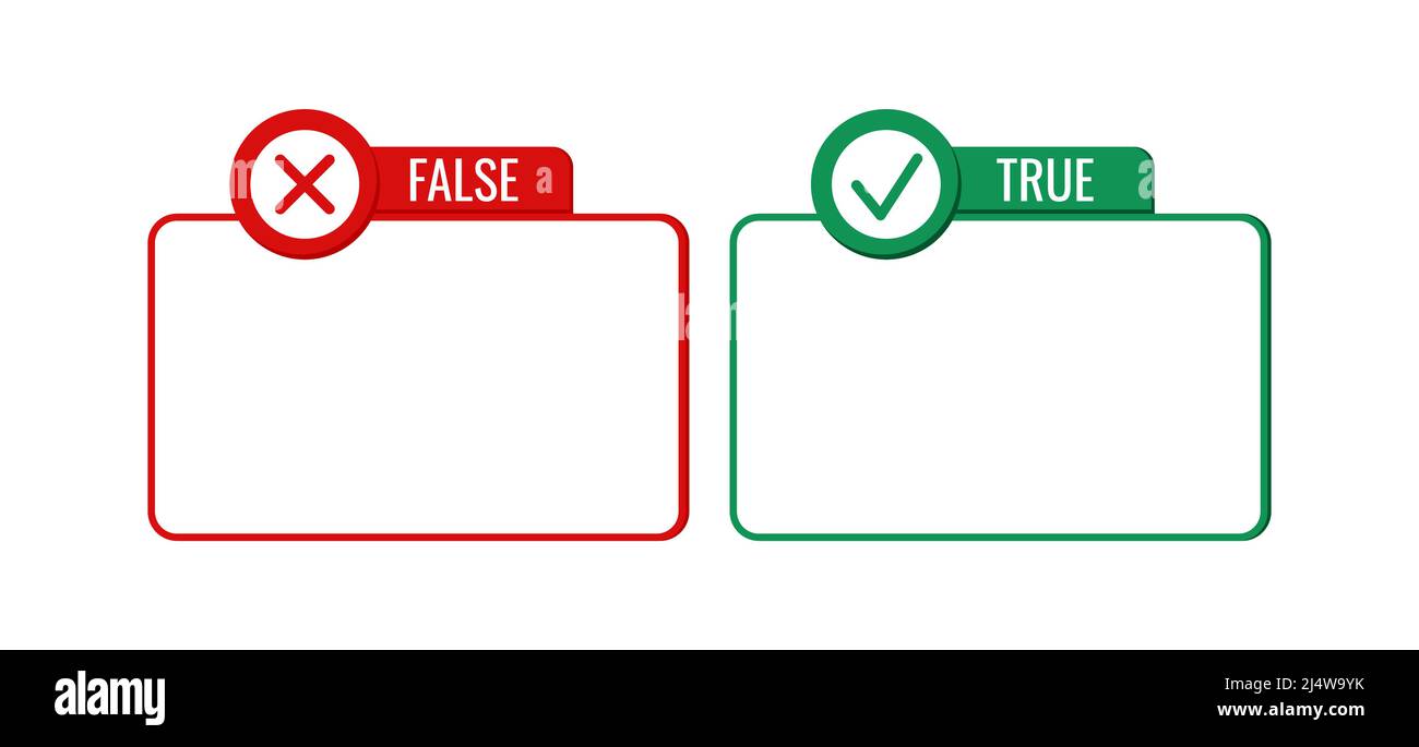 False and true check list vector set Stock Vector Image & Art - Alamy