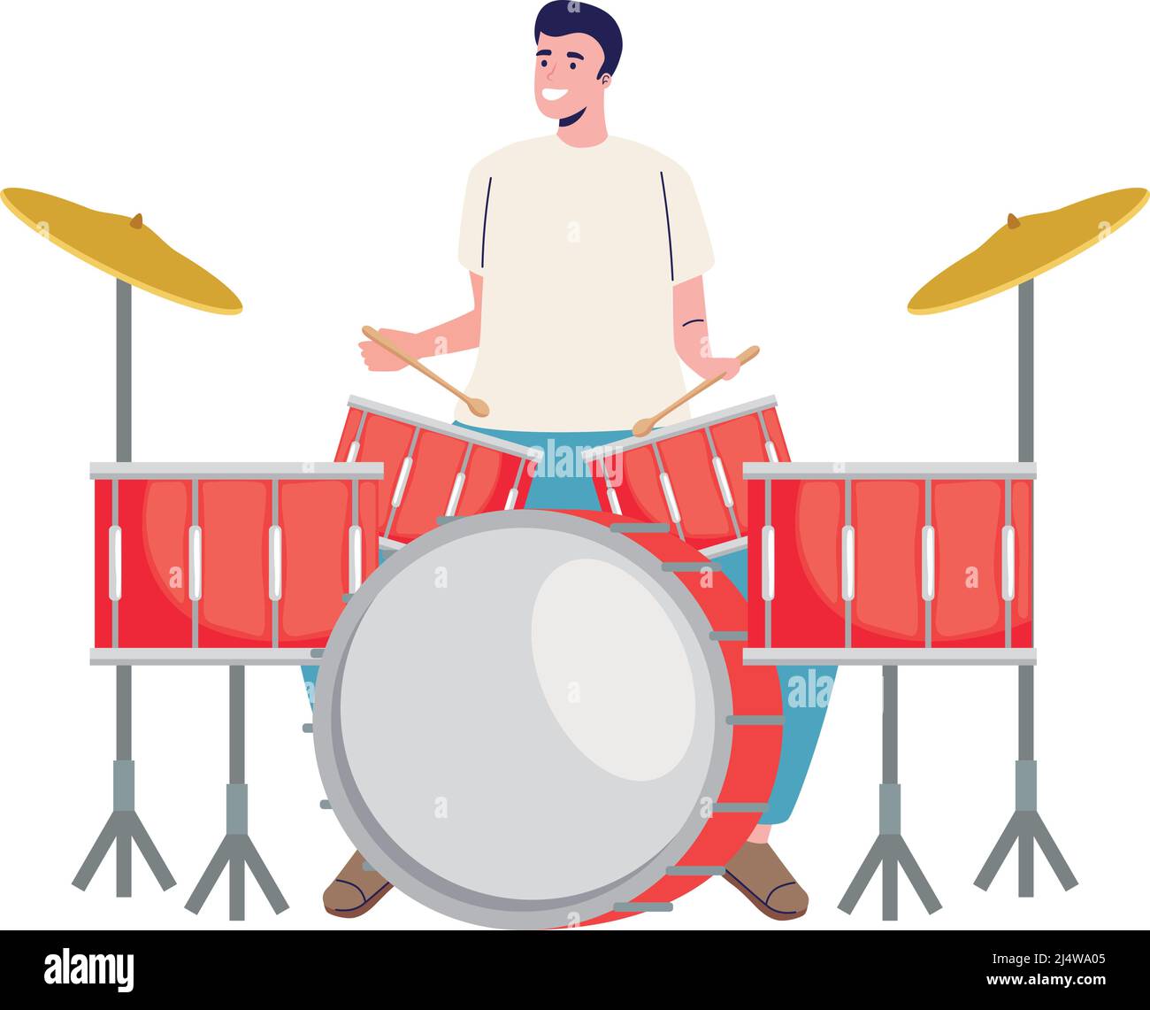 man playing drums battery Stock Vector Image & Art - Alamy