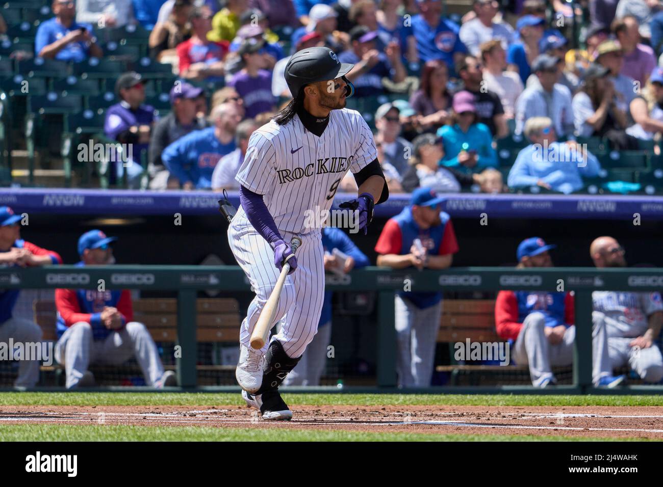 April 17 20261: Colorado left fielder Conner Joe (9) gets a hit during ...
