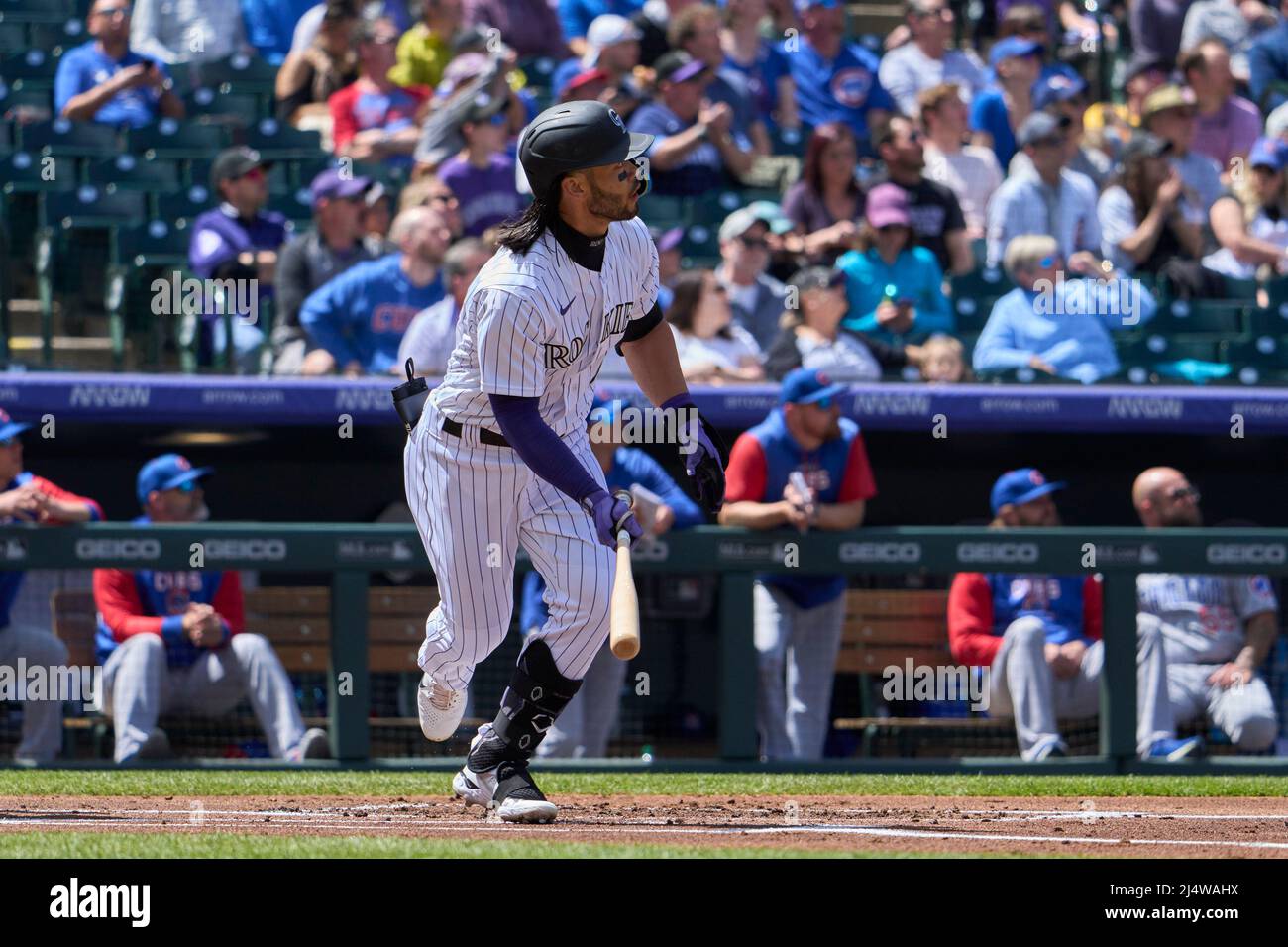 April 17 20261: Colorado left fielder Conner Joe (9) gets a hit during ...