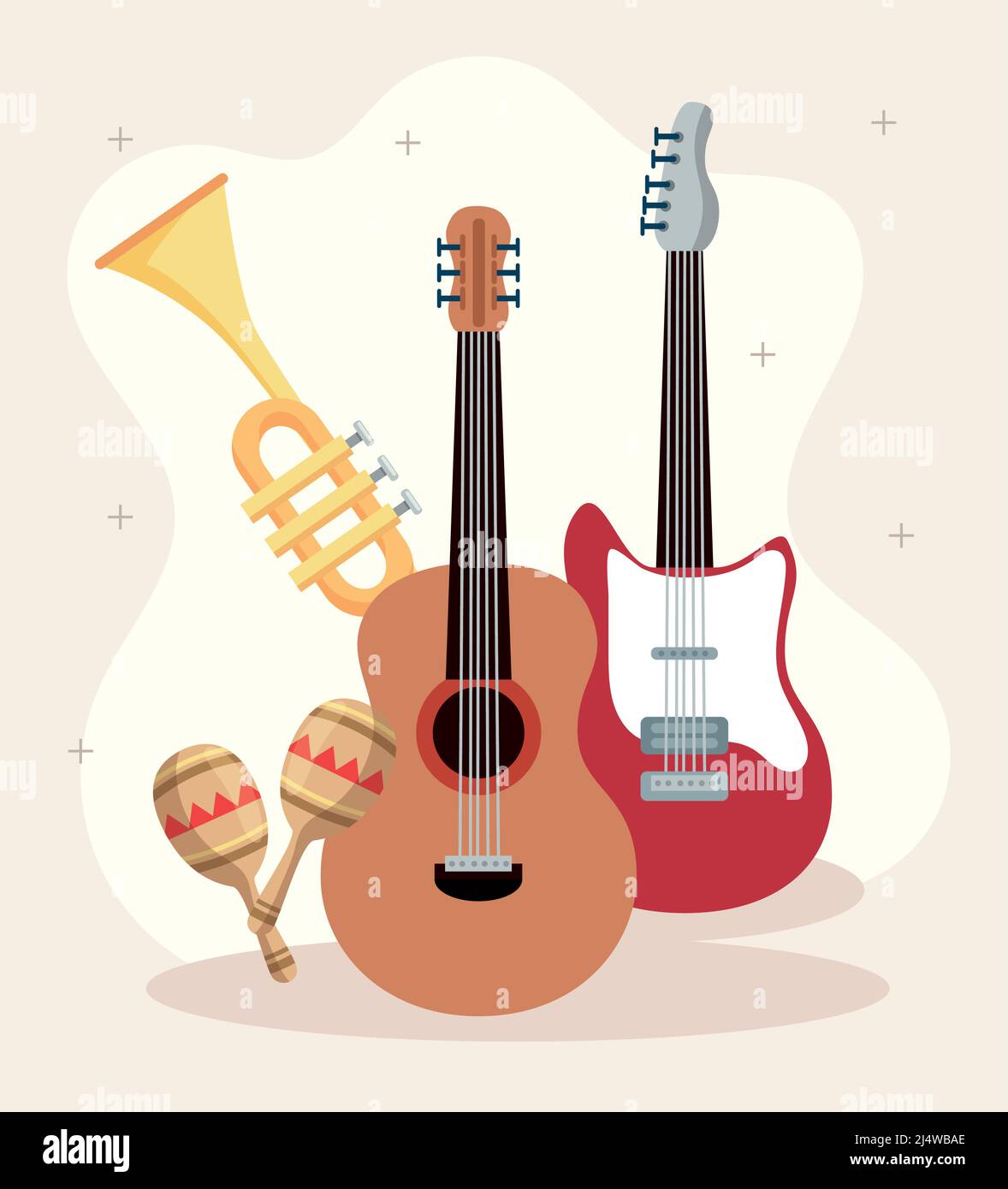 four musical instruments Stock Vector Image & Art - Alamy