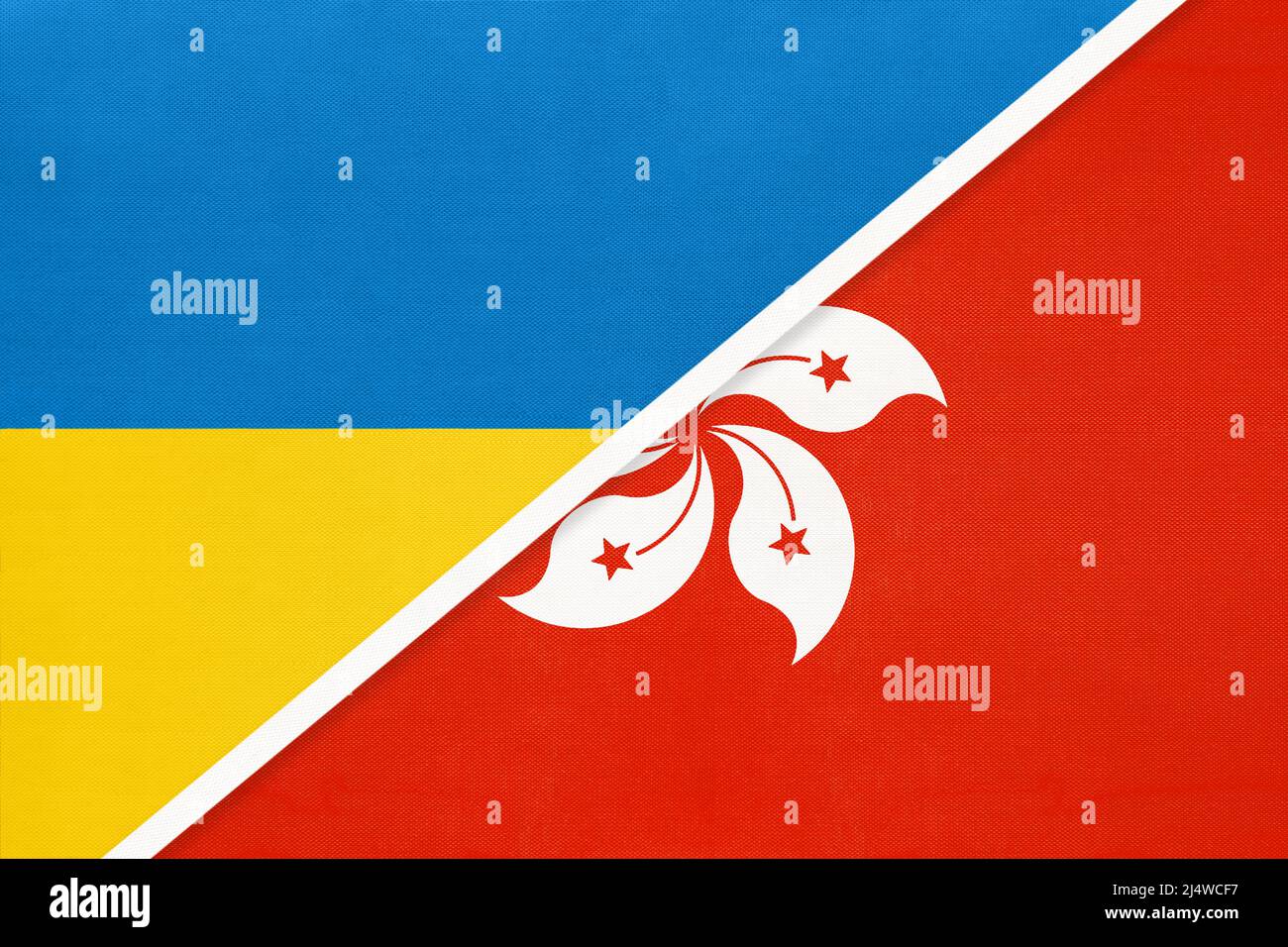 Ukraine and Hong Kong, symbol of country. Ukrainian vs HKSAR national ...