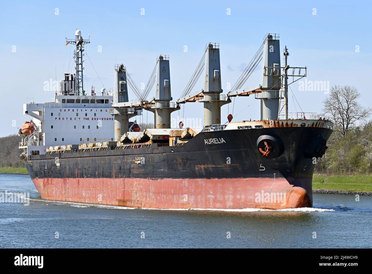 Bulk Carrier AURELIA passing the Kiel Canal Stock Photo - Alamy