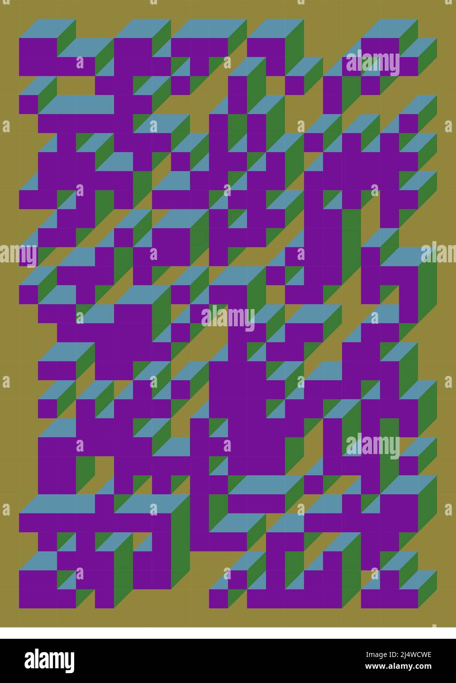 Implementation of Edward Zajec’s “Il Cubo” generative art background art illustration Stock ...