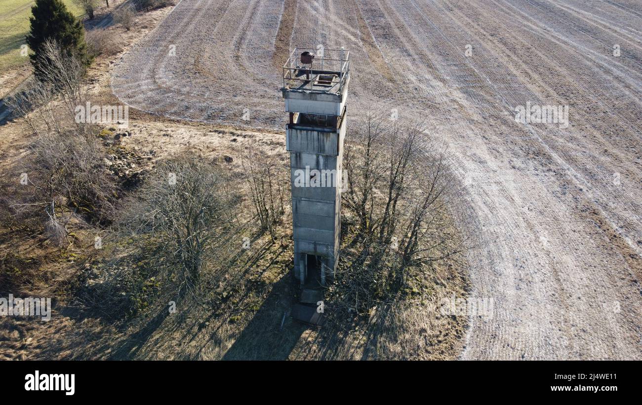 Guardtower inner German border Stock Photo - Alamy
