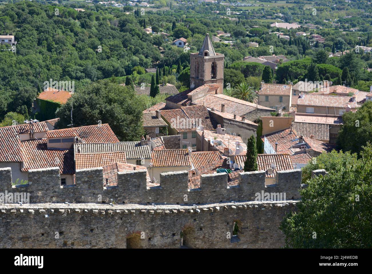 The village from the castle of Grimaud Stock Photo - Alamy