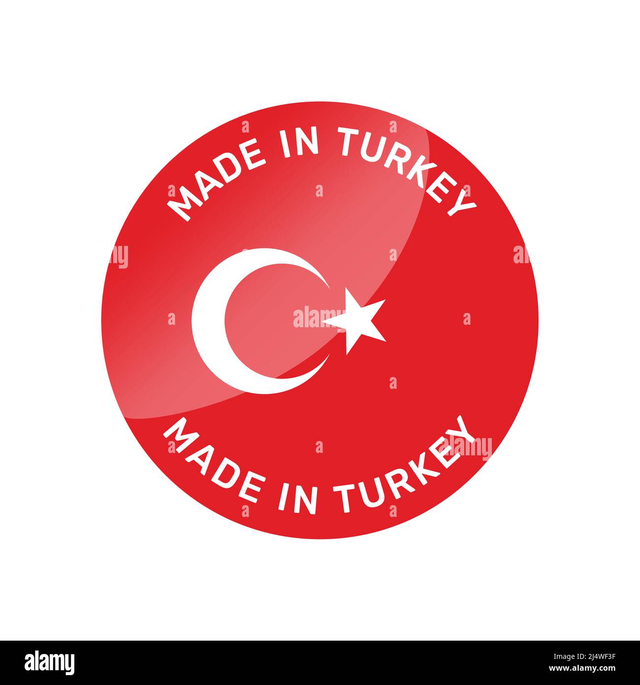 Made in Turkey colorful vector badge. Label sticker with Turkish flag ...