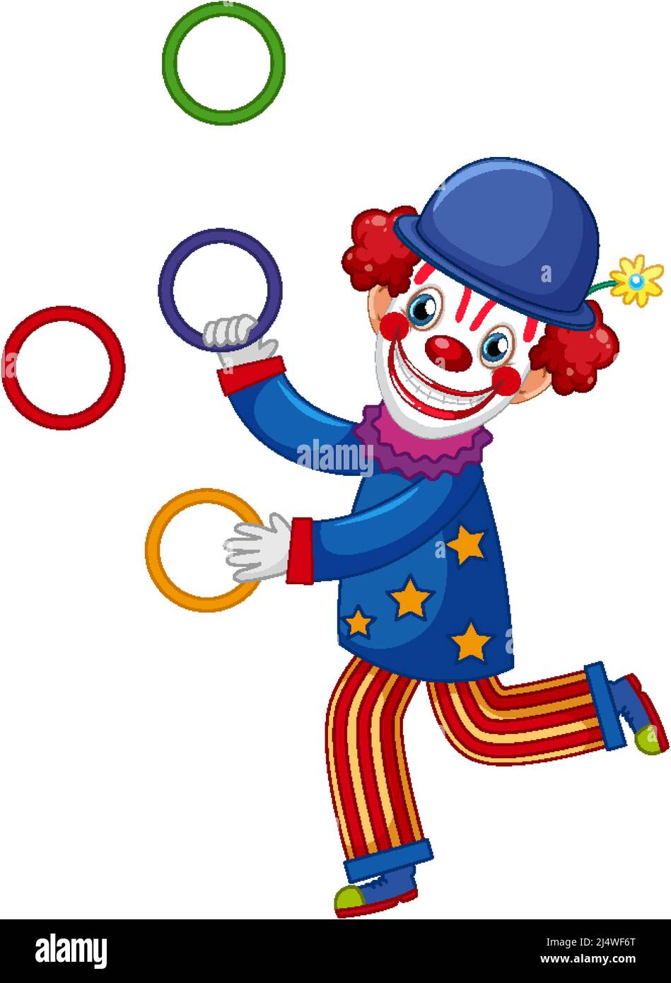 Colourful clown cartoon character illustration Stock Vector Image & Art ...