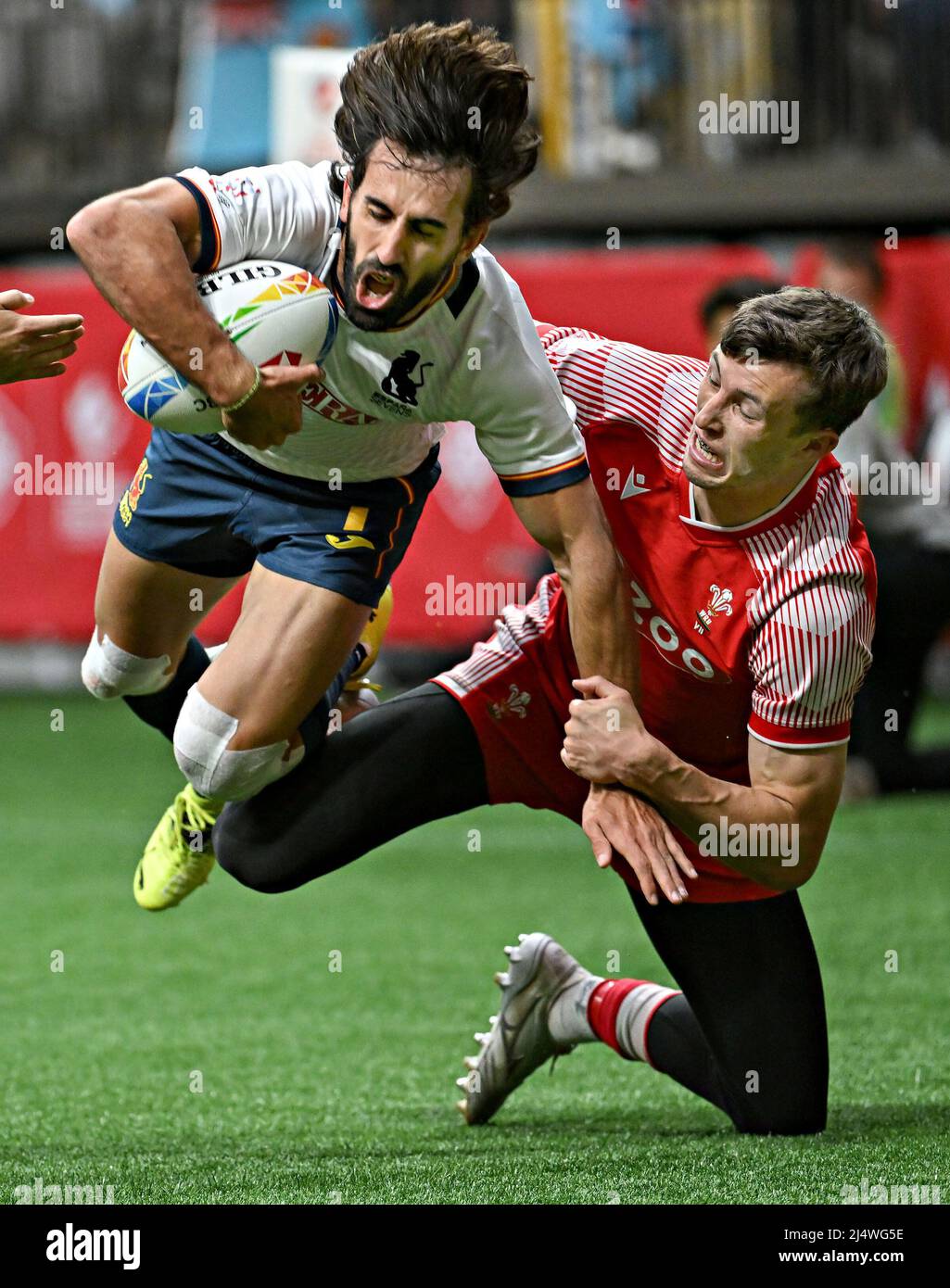 Vancouver, Canada. 17th Apr, 2022. Team Spain's Pol Pla (L) and Team ...