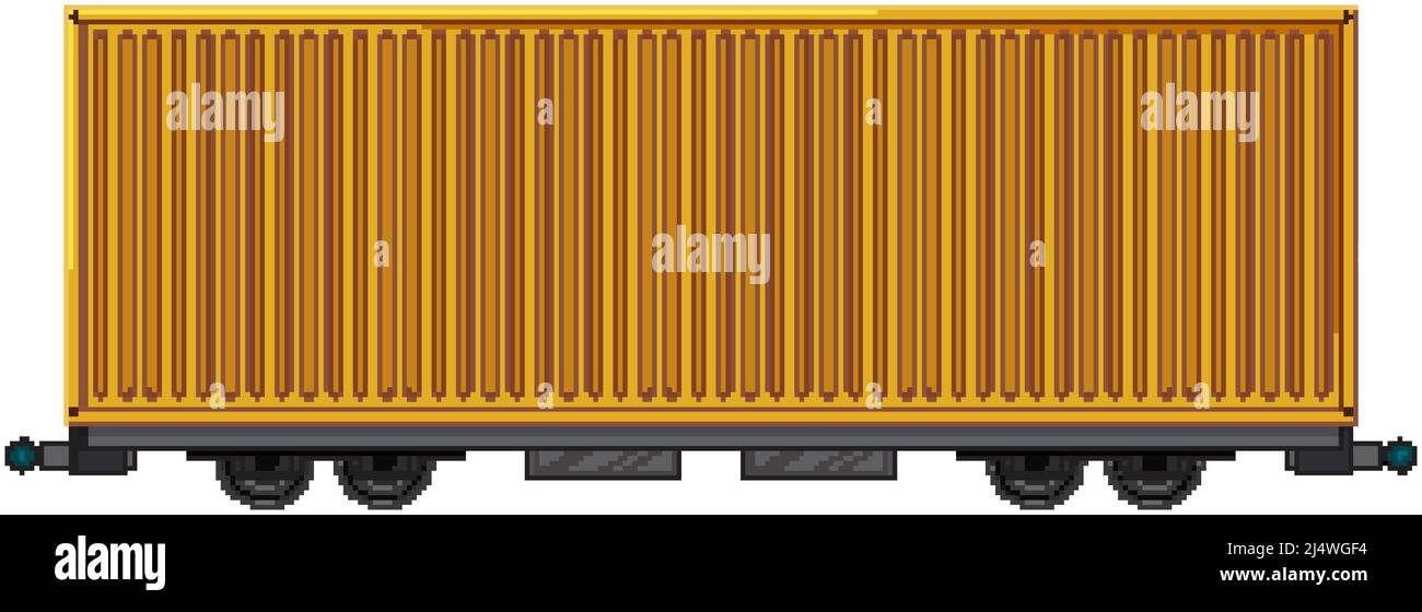 Cargo container of freight train on white background illustration Stock ...