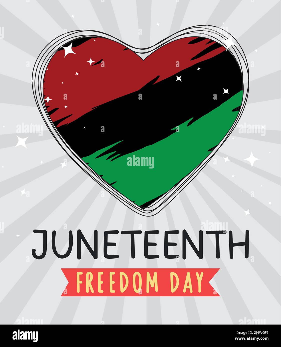 Juneteenth lettering with heart Stock Vector Image & Art - Alamy