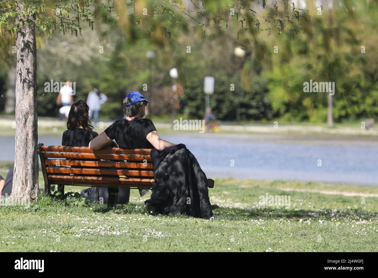Rome, Italy. 16th Apr, 2022. Rome, Max Tortora at the park with his ...