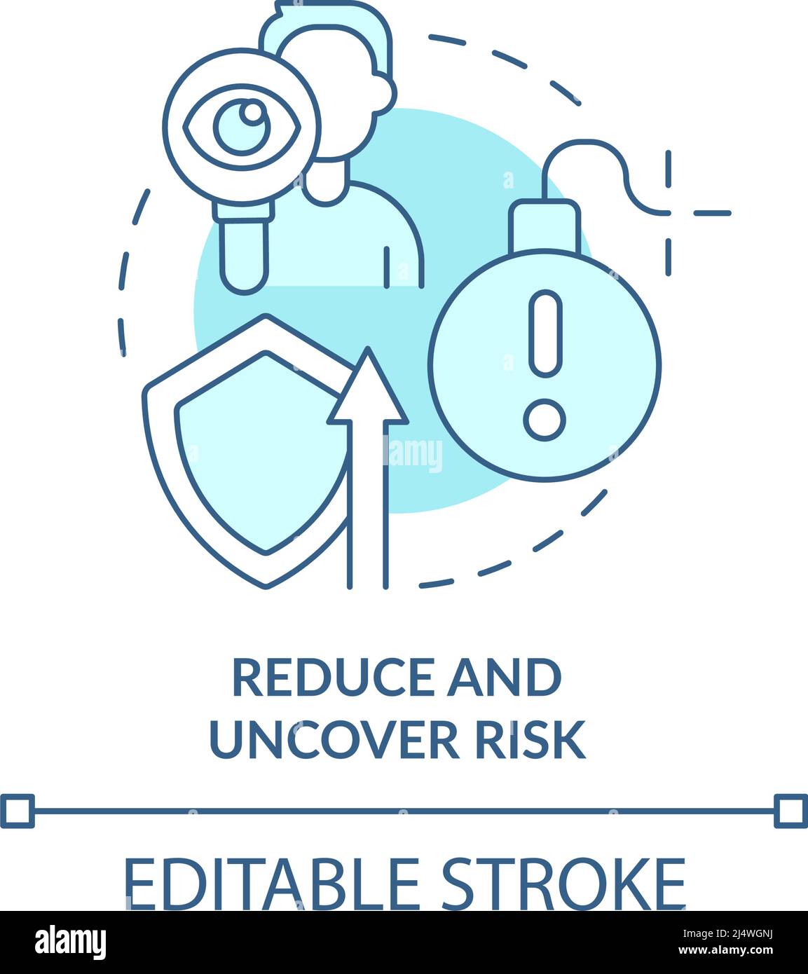 Reduce and uncover risk turquoise concept icon Stock Vector Image & Art - Alamy