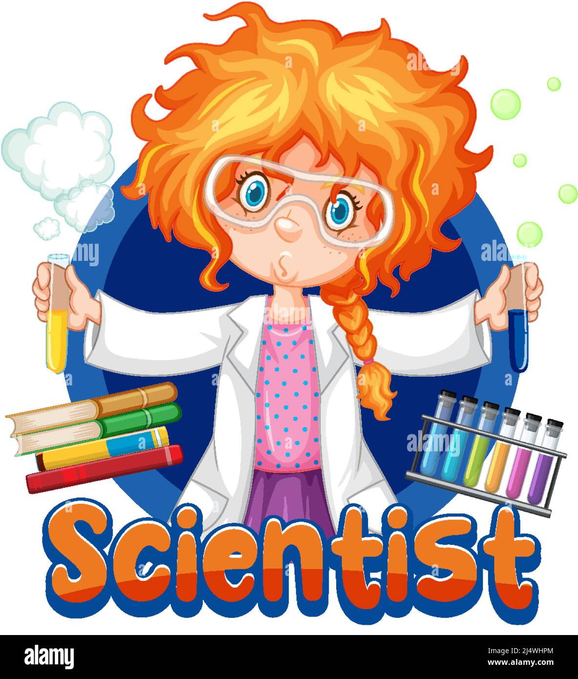 Scientist doing science experiment in the lab illustration Stock Vector ...