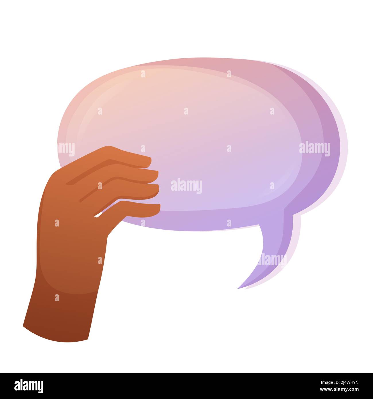 Hand hold speech oval shape bubble for concept design. Cartoon vector ...