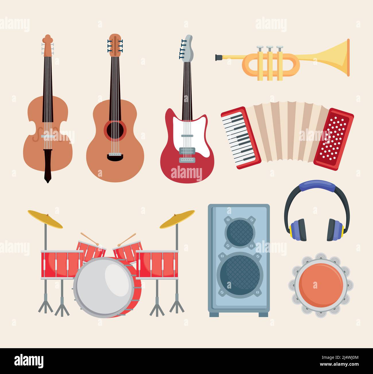 nine musical instruments Stock Vector Image & Art - Alamy