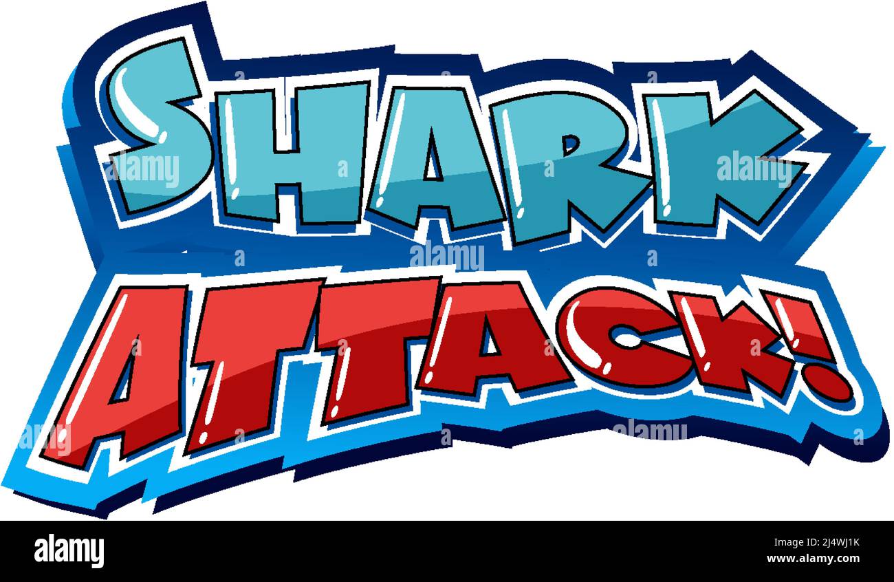 Font design for shark attack illustration Stock Vector Image & Art - Alamy