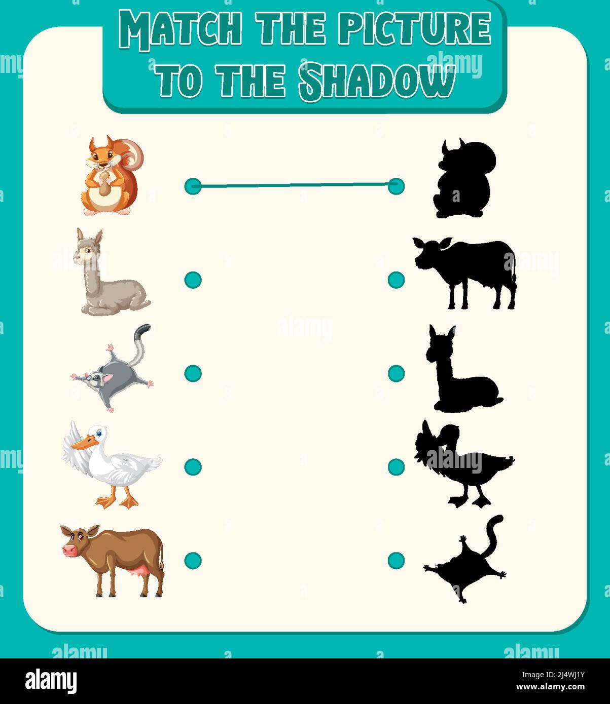 Shadow matching game template illustration Stock Vector Image & Art - Alamy
