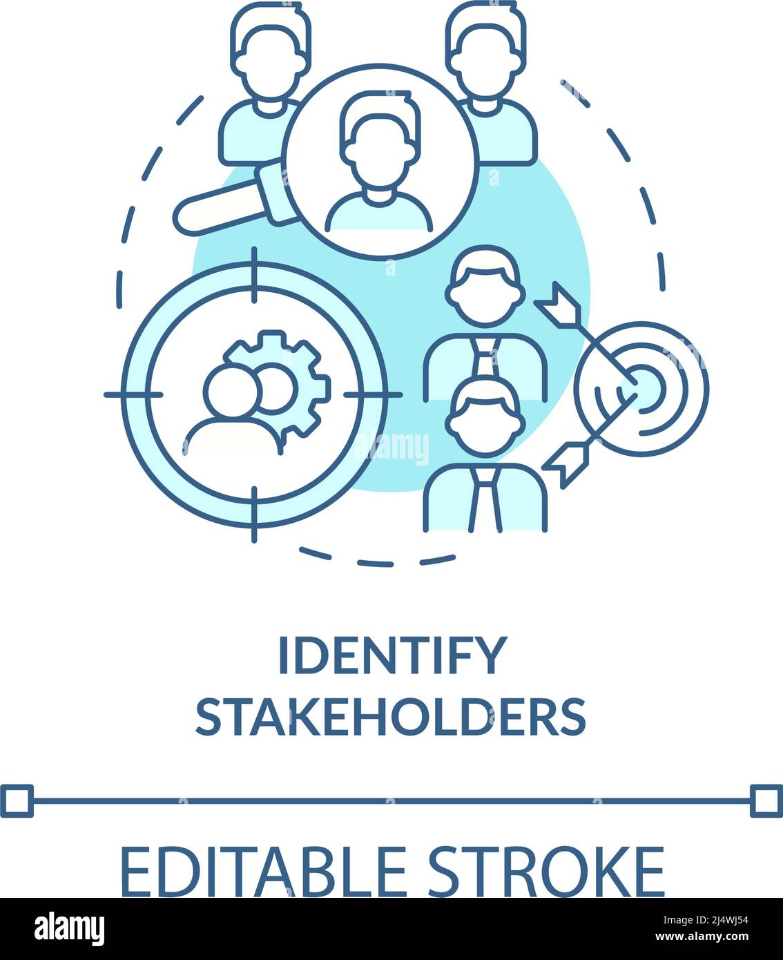 Identify stakeholders turquoise concept icon Stock Vector Image & Art - Alamy