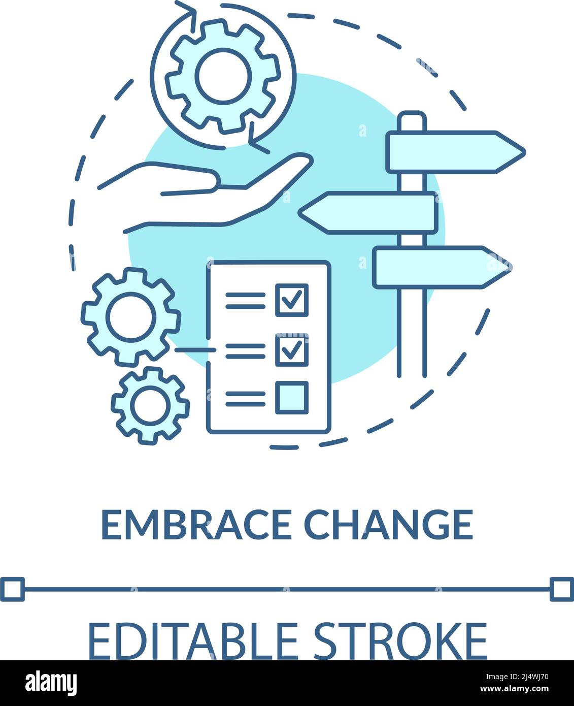 Embrace change turquoise concept icon Stock Vector Image & Art - Alamy