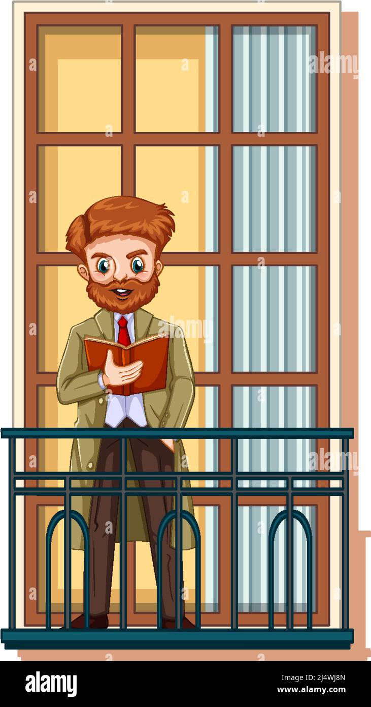 Man standing on balcony Stock Vector Images - Alamy