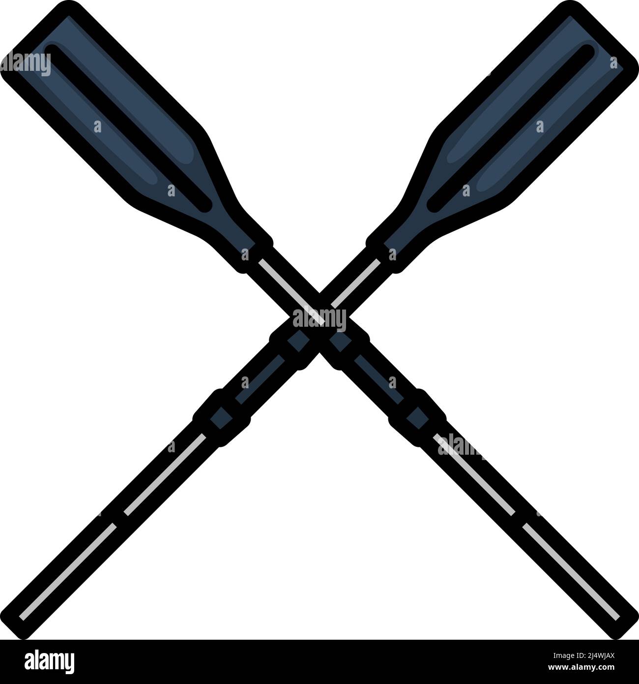 Icon Of Boat Oars. Editable Bold Outline With Color Fill Design. Vector ...